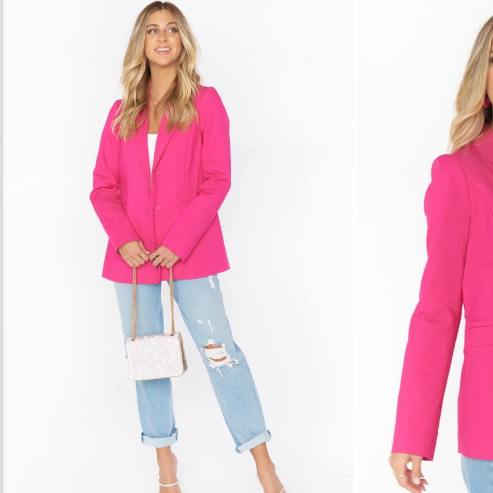 Show Me Your Mumu Major Blazer - Hot Pink Suiting - Gem